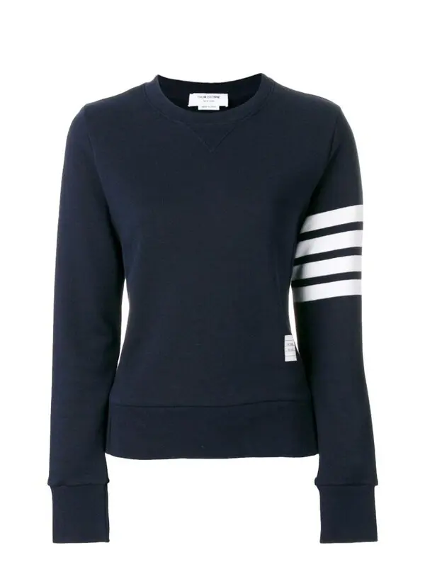 Thom Browne 4-bar Stripe Crewneck Sweatshirt - Navy Blue
