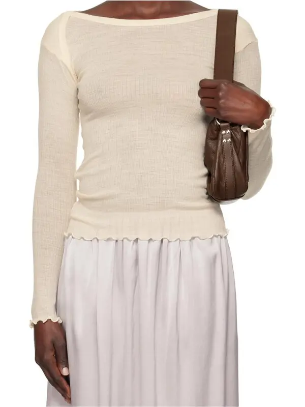 BASERANGE Long-sleeved T-shirt With Ribbed Neckline - Nude