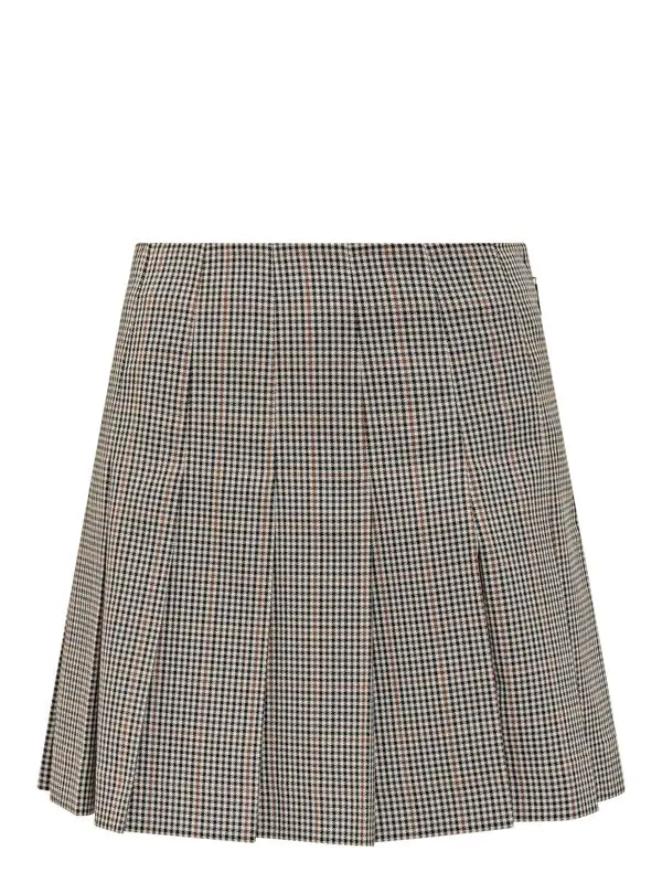 MSGM Pleated Checked Mini Skirt - Gray
