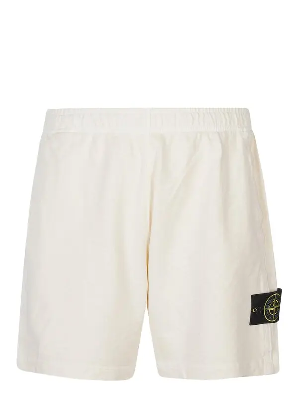 Stone Island Logo Patch Shorts - White