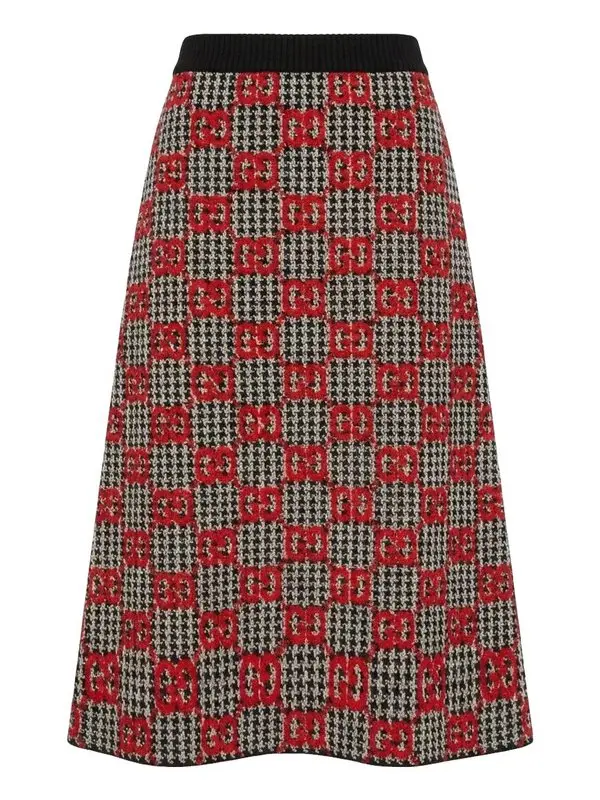 Gucci Gg Jacquard A-line Skirt - Multicolor