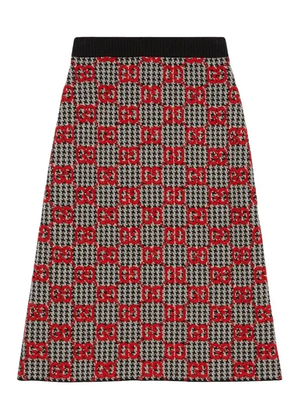 Gucci Gg Jacquard A-line Skirt - Multicolor
