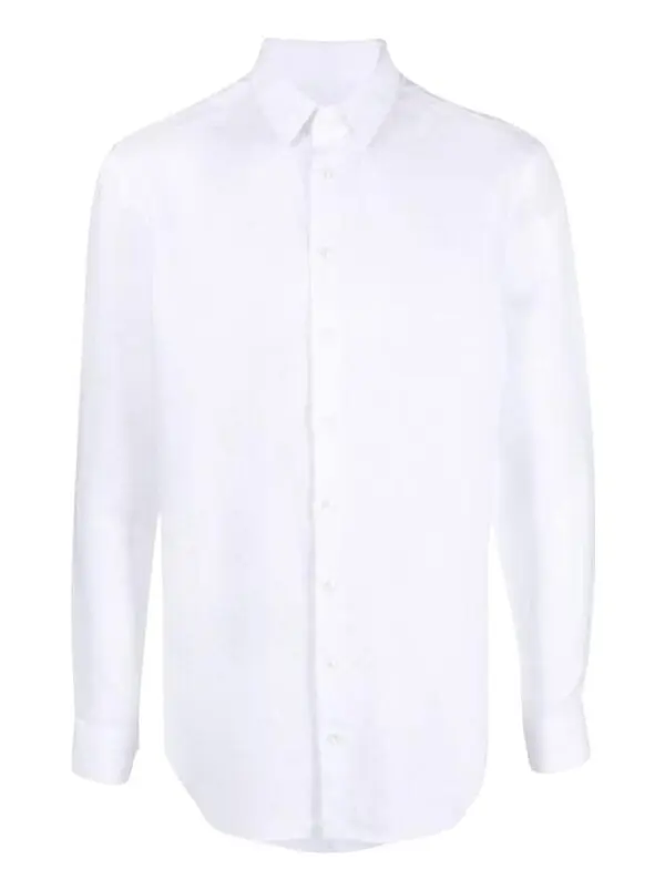 Giorgio Armani Regular Fit Linen Shirt - White