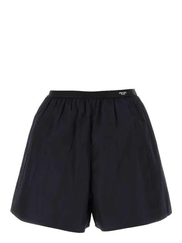 Prada Re-nylon Elasticated Shorts With Logo Detail - Blue