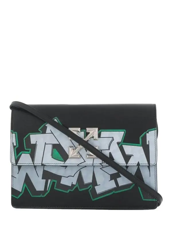 Off-White Jitney Graffiti Pattern Satchel Bag - Green