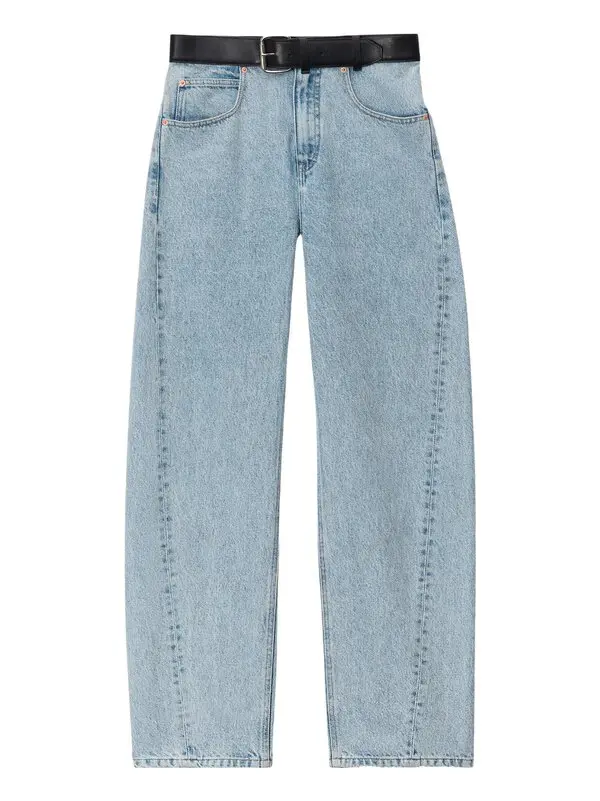 Alexander Wang Low Rise Belted Waist Balloon Jeans - Gray