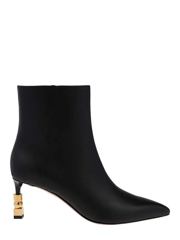 Bally Pointed Toe Zipper Ankle Boots - Black