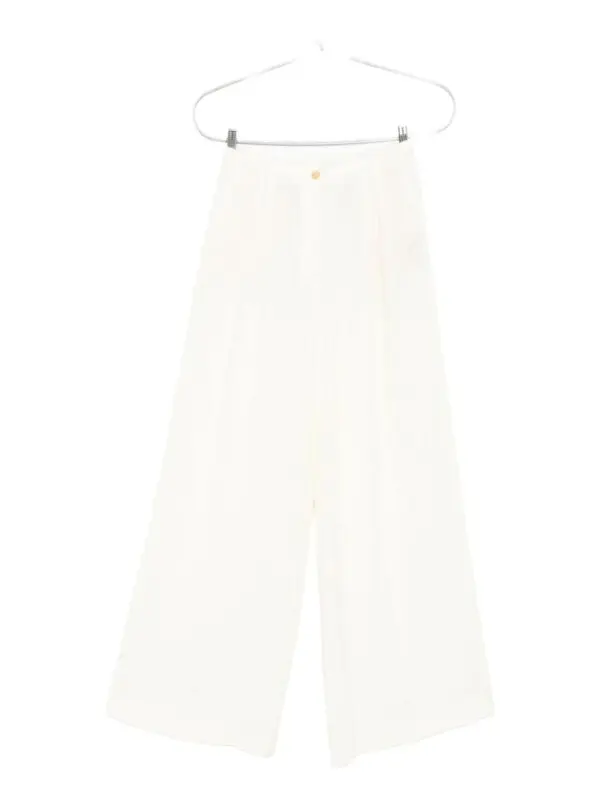 FORTE_FORTE Wide Leg Button Front Pants - White