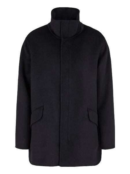 Giorgio Armani Straight Hem Pea Coat - Blue