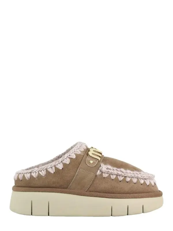 Mou Muller Platform Mules - Pink Brown