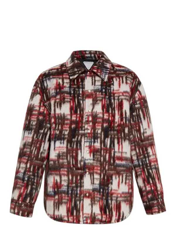 Bottega Veneta Drop Shoulder Plaid Jacket - Multicolour