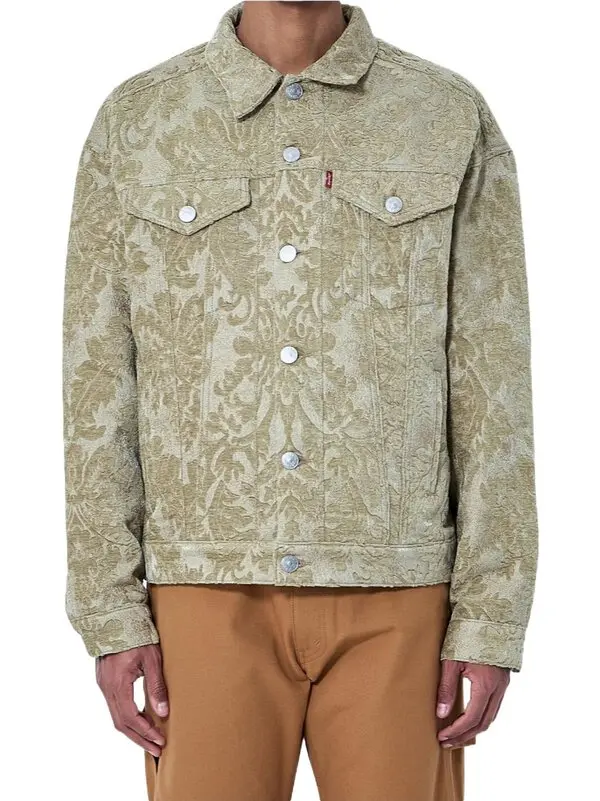 Junya Watanabe Textured Floral Denim Jacket - Nude