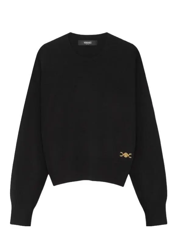 Versace Medusa 95 Badge Crewneck Jumper - Black