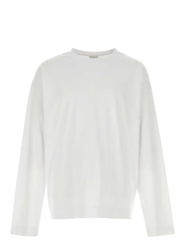 Dries Van Noten Long Sleeve Crew Neck Pullover - White