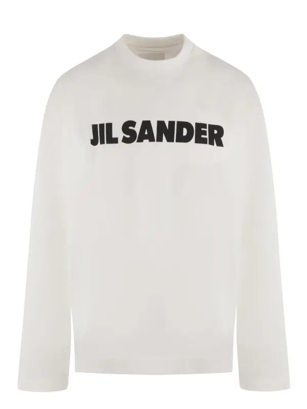 JIL SANDER Logo Printed Crewneck Sweatshirt - White