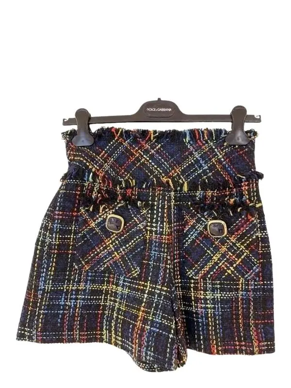 EDWARD ACHOUR PARIS Multi-color Tweed Shorts - Black