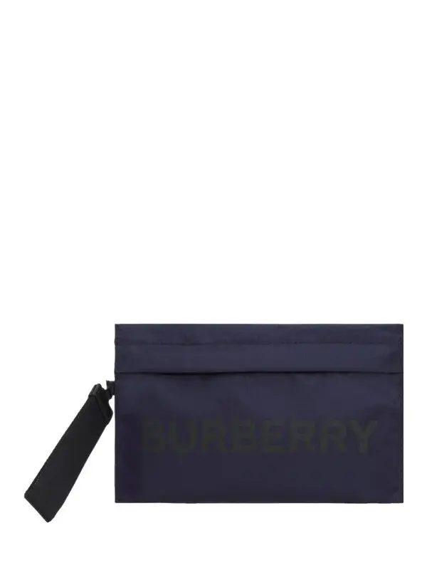Burberry Logo Nylon Blend Wristlet - Black