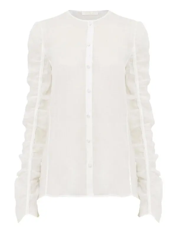 Chloé Long Sleeve Button-up Shirt - White