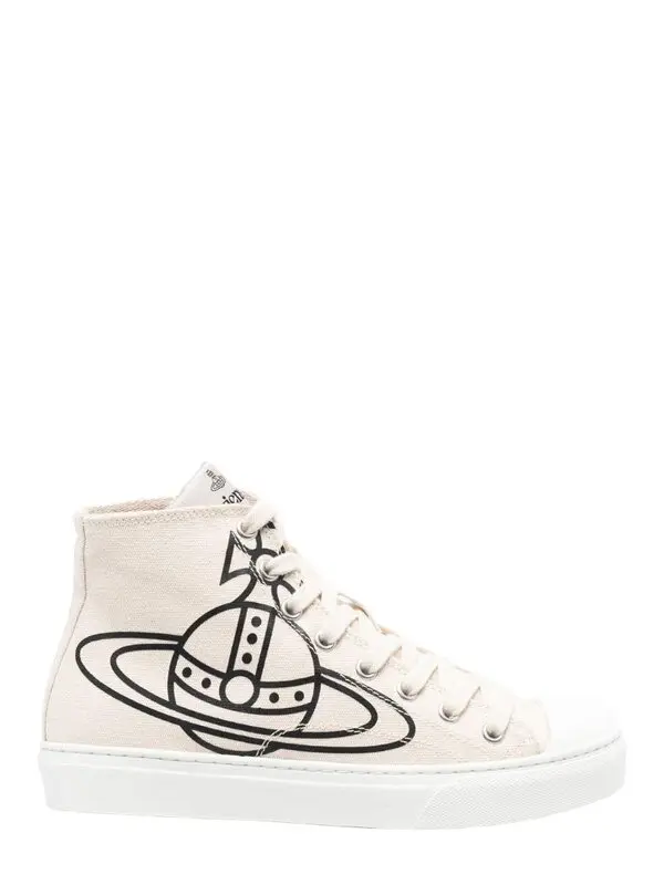VIVIENNE WESTWOOD Orb-print High-top Sneakers - White