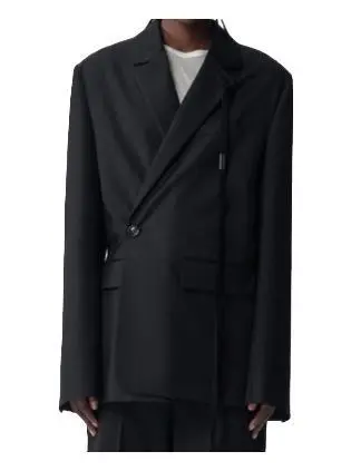 ANN DEMEULEMEESTER Elin Asymmetric Tailored Blazer - Black