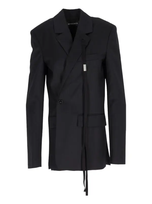 ANN DEMEULEMEESTER Elin Asymmetric Tailored Blazer - Black