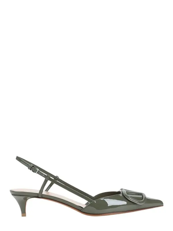 Valentino Garavani Pointed-toe Slingback High-heeled Sandals - Gray