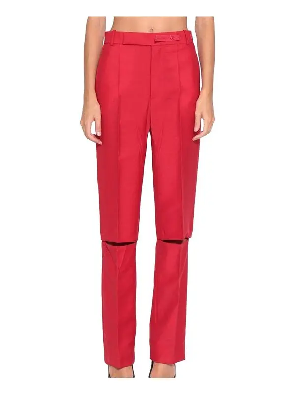 Celine Detachable Straight Leg Trousers - Red