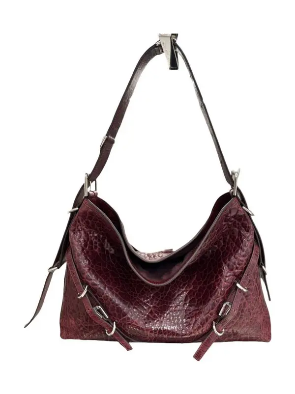 Givenchy Medium Voyou Bag In Crackled Patent Leather - Black