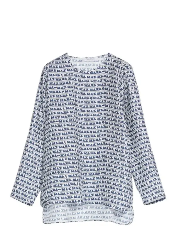 Max Mara Printed Silk Shirt - Gray