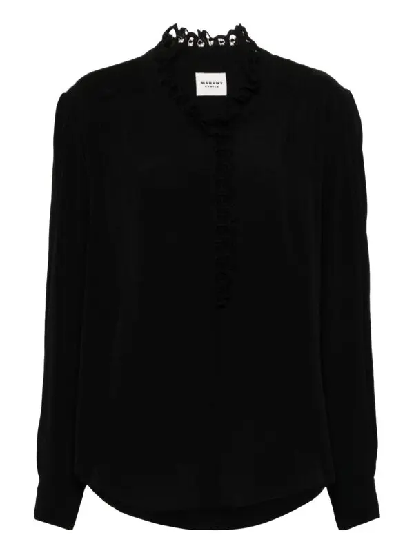 Isabel Marant Étoile Estela Broderie Anglaise Trim Buttoned Shirt - Black