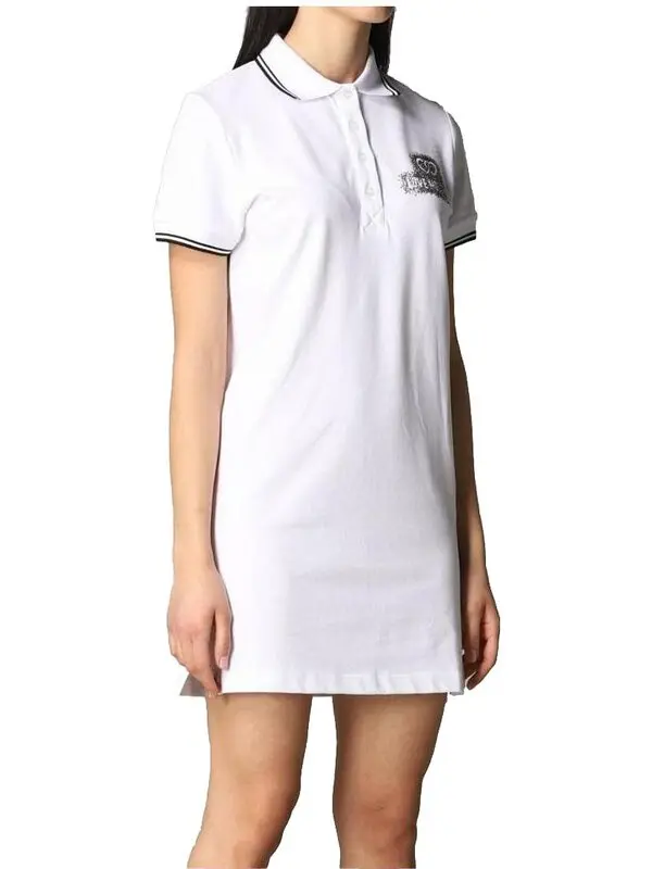 Moschino Polo Collar Short-sleeved Dress - White