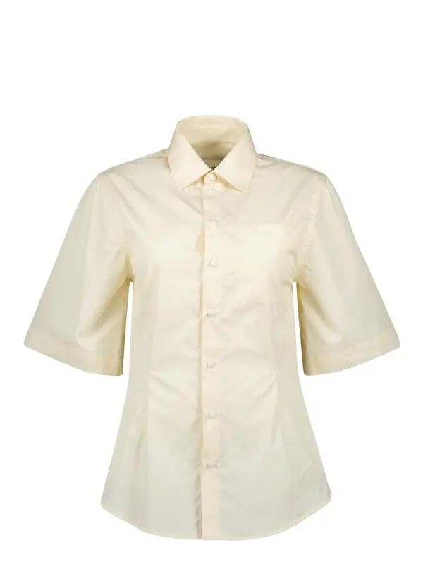 Ami Mustard Short Sleeve Shirt - White