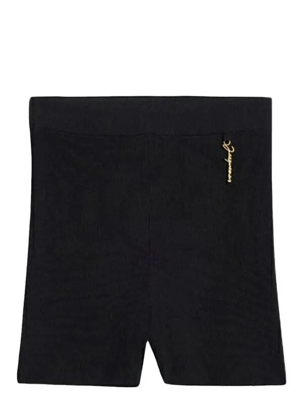 Jacquemus Ribbed Logo Knit Shorts - Black