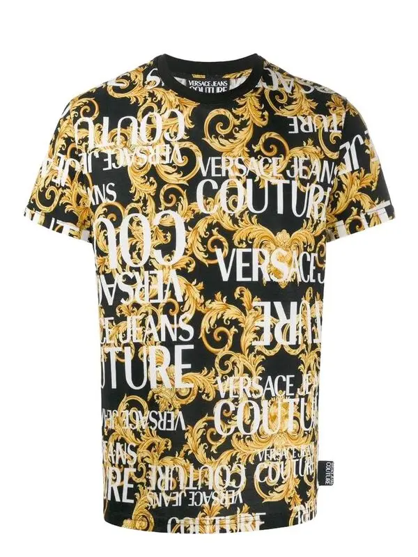 Versace Logo Printed T-shirt - Multicolor