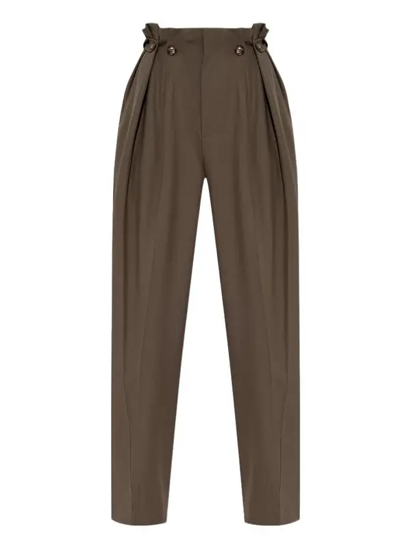 Victoria Beckham High-waisted Paperbag Trousers - Green