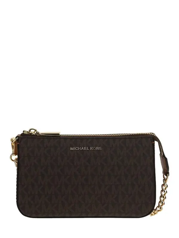 Michael Kors Jet Set Logo Plaque Shoulder Bag - Black