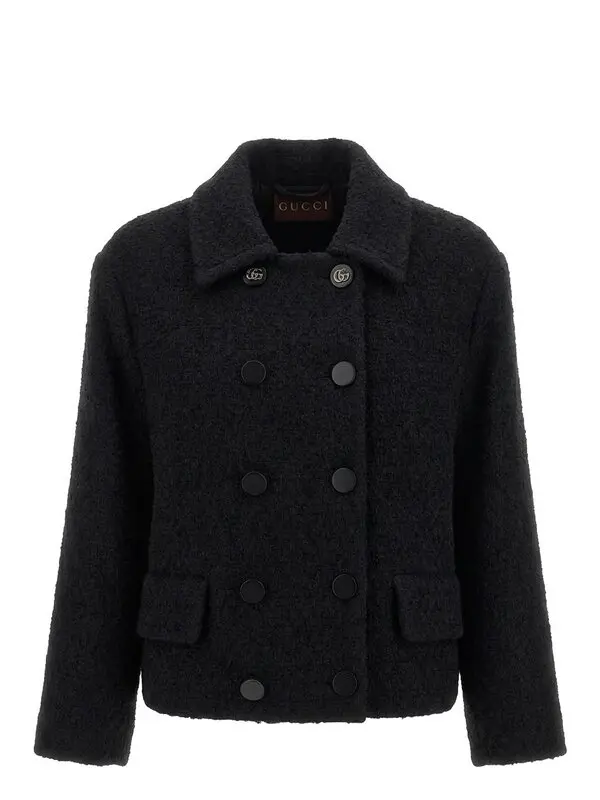 Gucci Double-breasted Button Jacket - Black