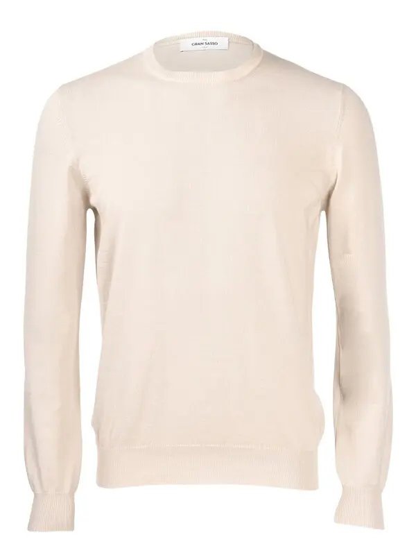 GRAN SASSO Crew Neck Long Sleeve Sweater - White