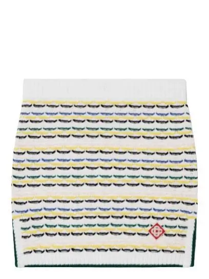 Casablanca Striped Knit Skirt - White