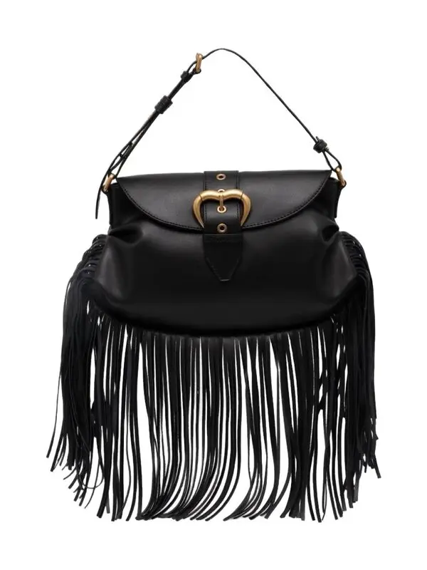 Pinko Jolene Fringed Shoulder Bag - Black