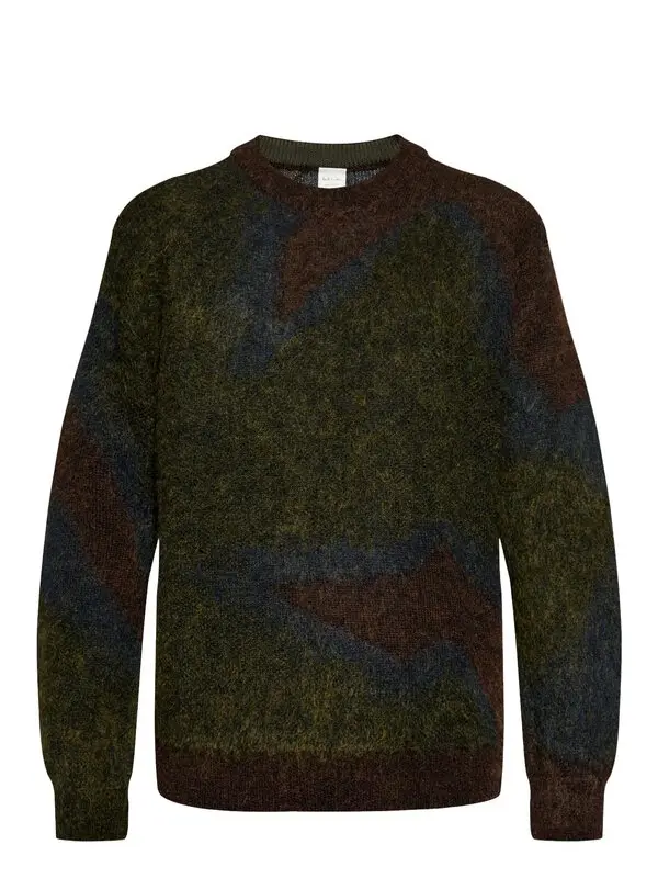 Paul Smith Crew Neck Sweater With Multi-color Design - Black