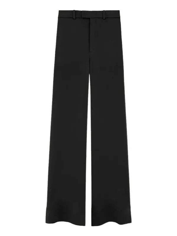 Saint Laurent High Waist Wide Leg Trousers - Black