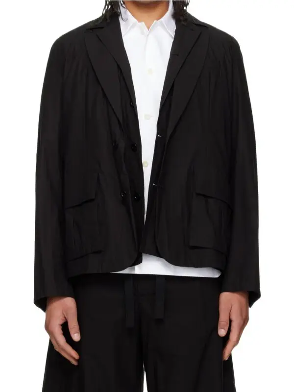Sacai Layered Notched Lapel Blazer - Black