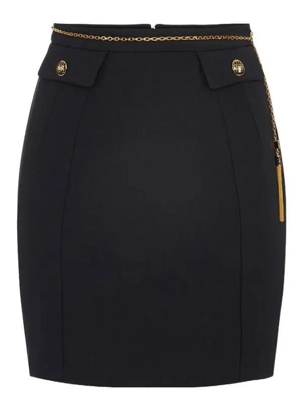 Elisabetta Franchi Chain Embellished Mini Skirt - Black