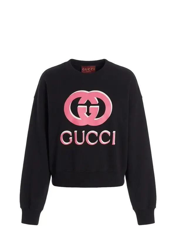 Gucci Interlocking G Print Jersey Sweatshirt - Black