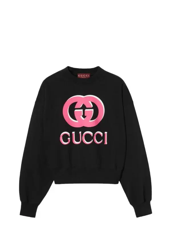 Gucci Interlocking G Print Jersey Sweatshirt - Black