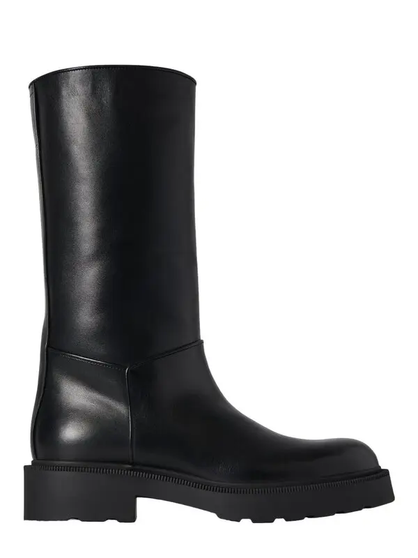THE ROW Round Toe Lug Sole Boots - Black