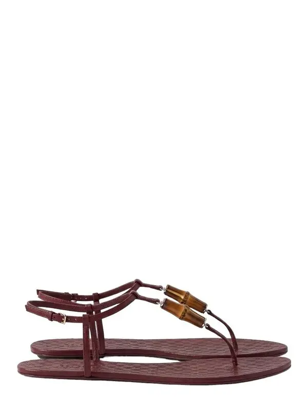 Gucci Bamboo Detail Thong Sandals - Red