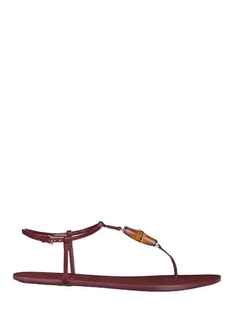 Gucci Bamboo Detail Thong Sandals - Red