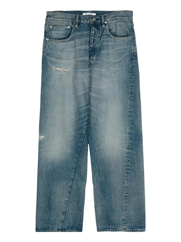 SUNFLOWER Distressed Denim Trousers - Blue